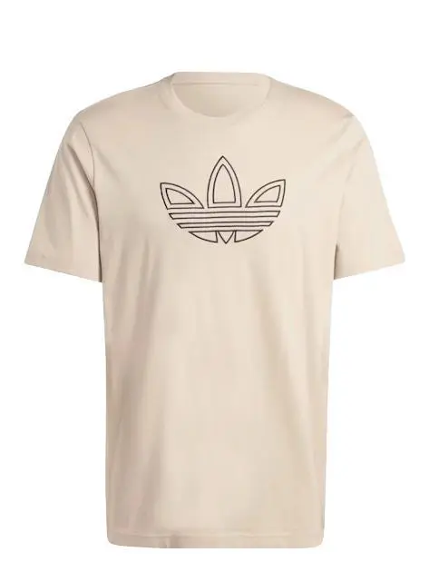 Adidas Outlined Trefoil Tee Shirt - Beige