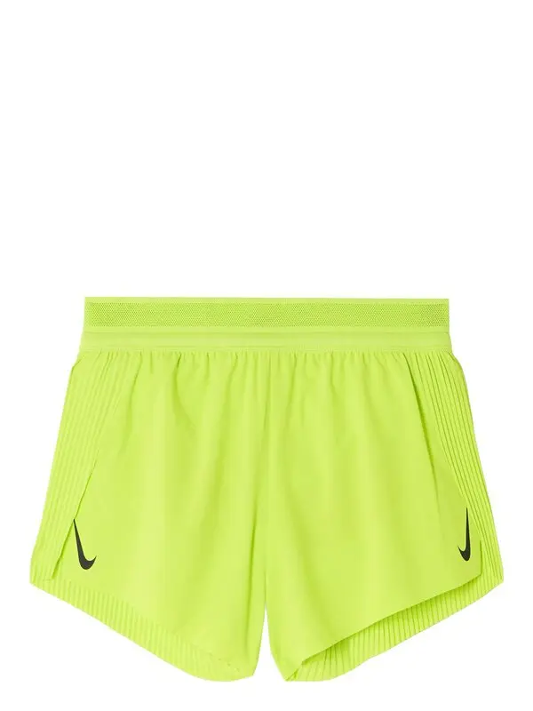 Nike Aeroswift Dri-fit Adv Pleated Running Shorts - Yellow