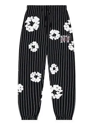 DENIM TEARS Pinstripe Wreath Sweatpant - Black