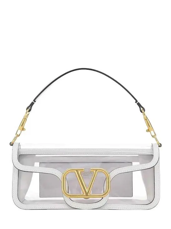 Valentino Garavani Loco Foldover Top Shoulder Bag - Gold/white