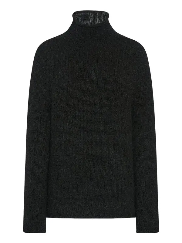 THE ROW Mariam Turtleneck In Cashmere - Charcoal Melange