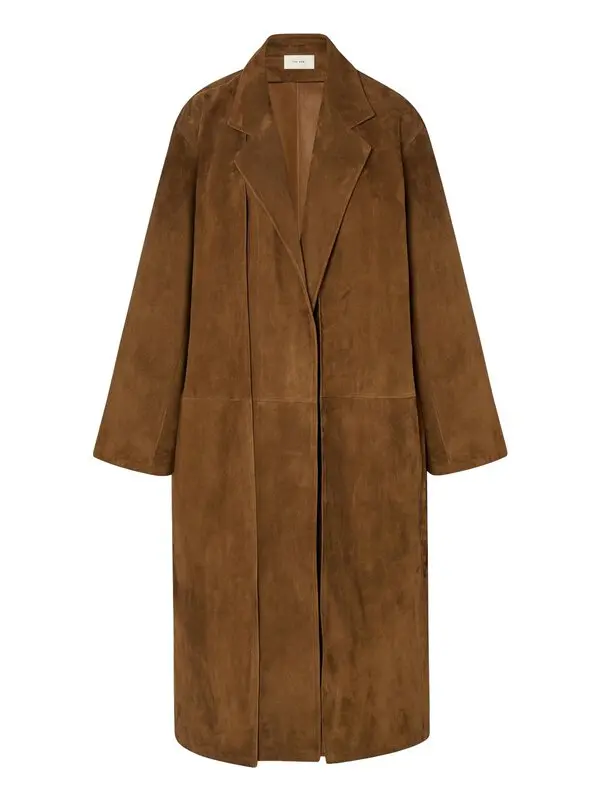 THE ROW Serenis Suede Coat - Russet