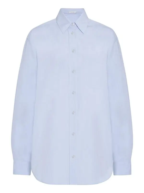THE ROW Gavina Cotton Shirt - Light Sky Blue