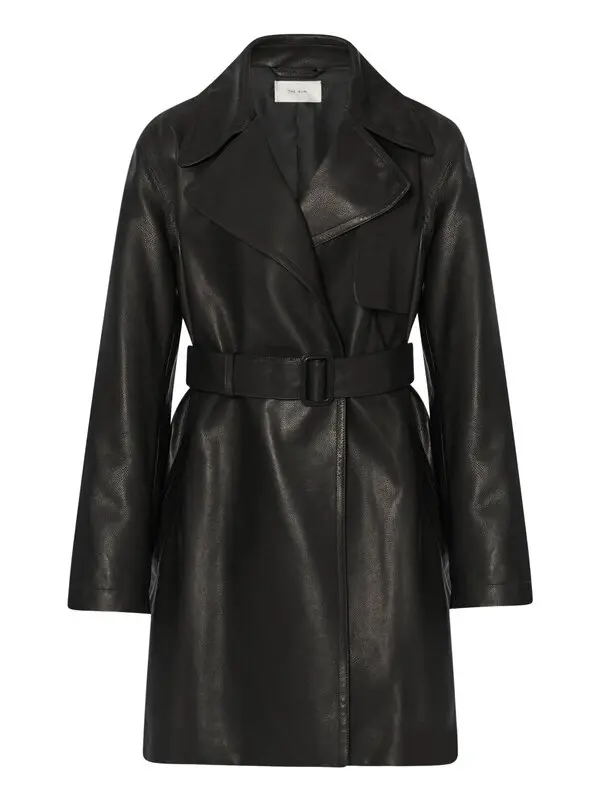 THE ROW Siempra Leather Coat - Black