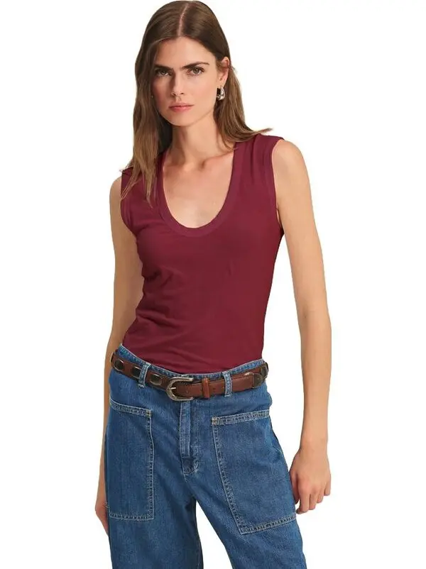Velvet By Graham & Spencer Estina Tank Top - Burgundy