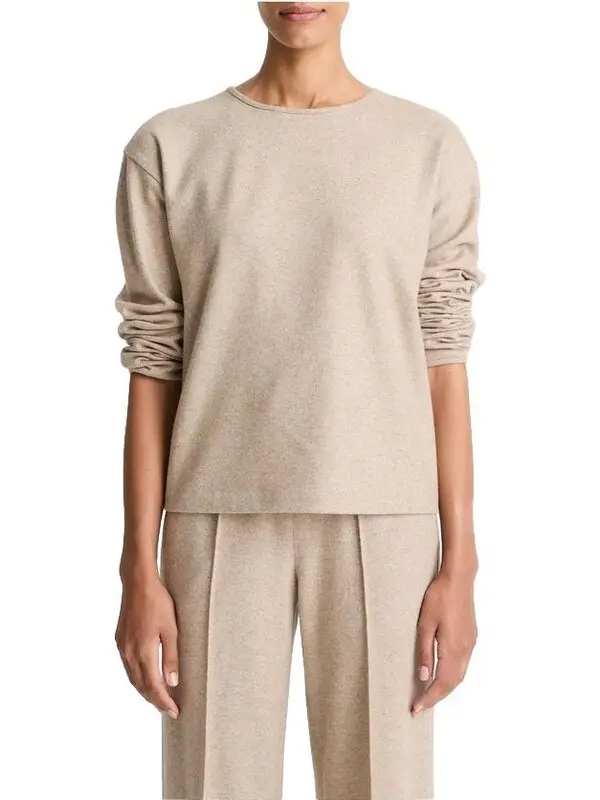 Vince Italian Wool-blend Lounge Pullover - Natural