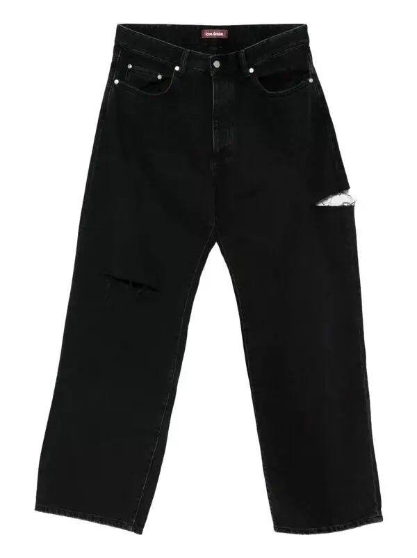 ICON DENIM LOS ANGELES Scott Ripped Denim - Black