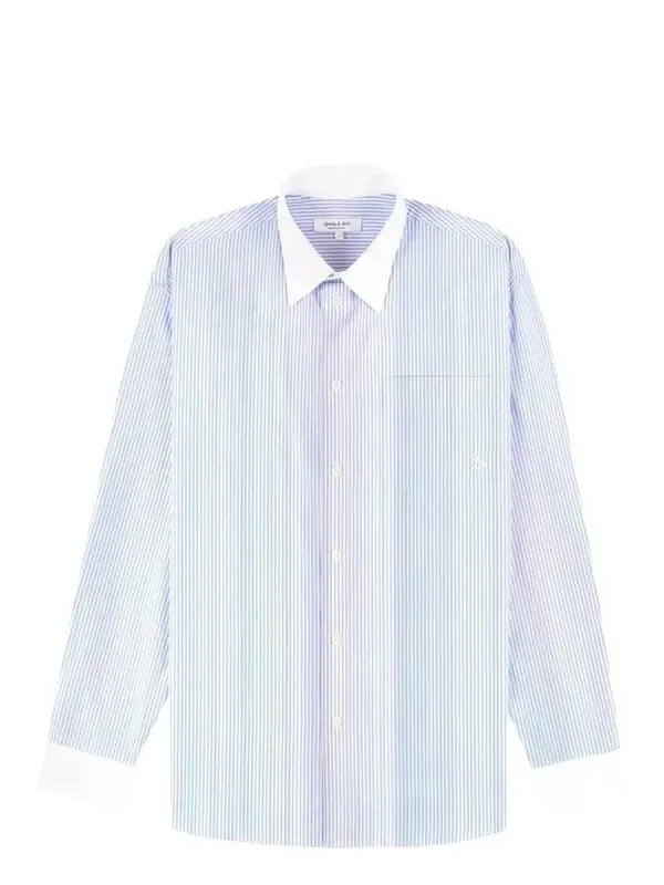 SPORTY & RICH Striped Pocket Shirt - Blue