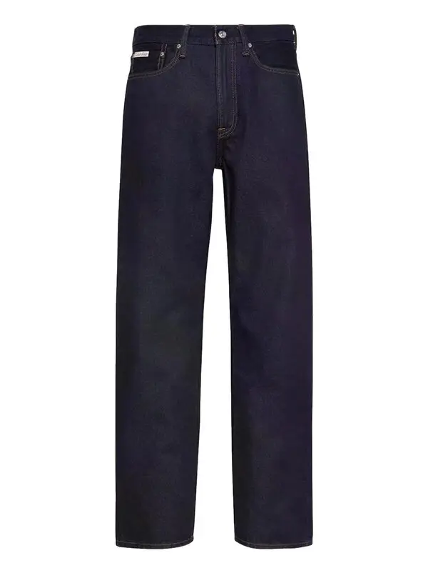 Calvin Klein Logo-appliqué Straight-leg Jeans - Blue