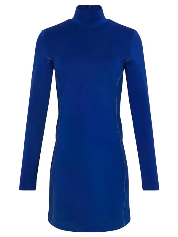 Calvin Klein Long-sleeve High-neck Mini Dress - Blue