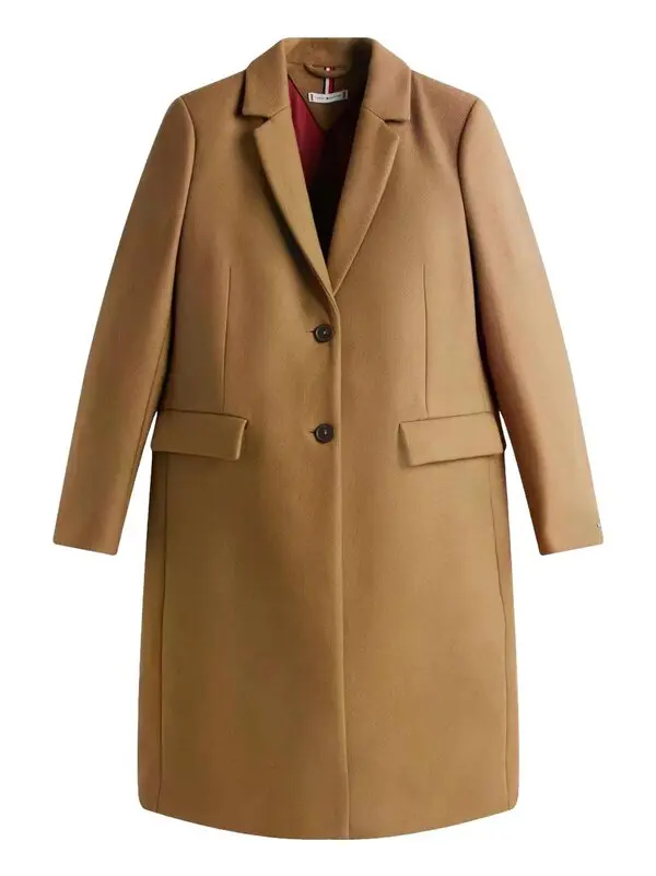 Tommy Hilfiger Buttoned Single Breasted Coat - Brown