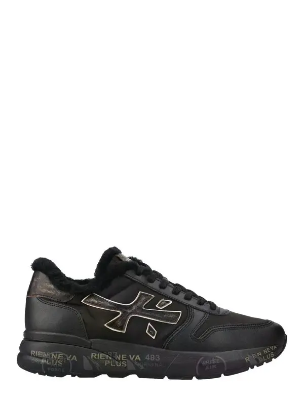 Premiata Mick Fur-trim Sneakers - Black