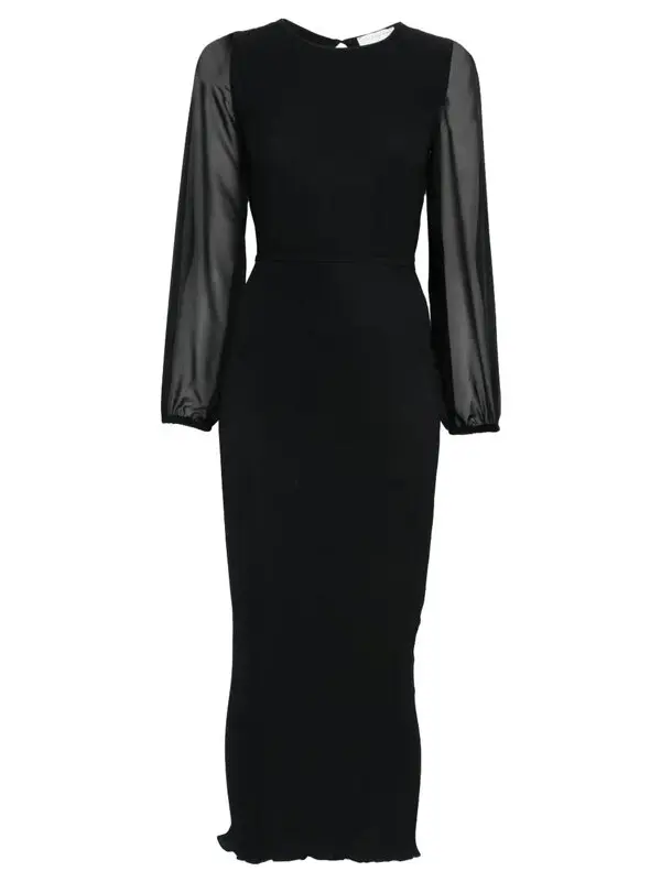 NEVER FULLY DRESSED Perrie Sheer Longsleeve Dress - Black