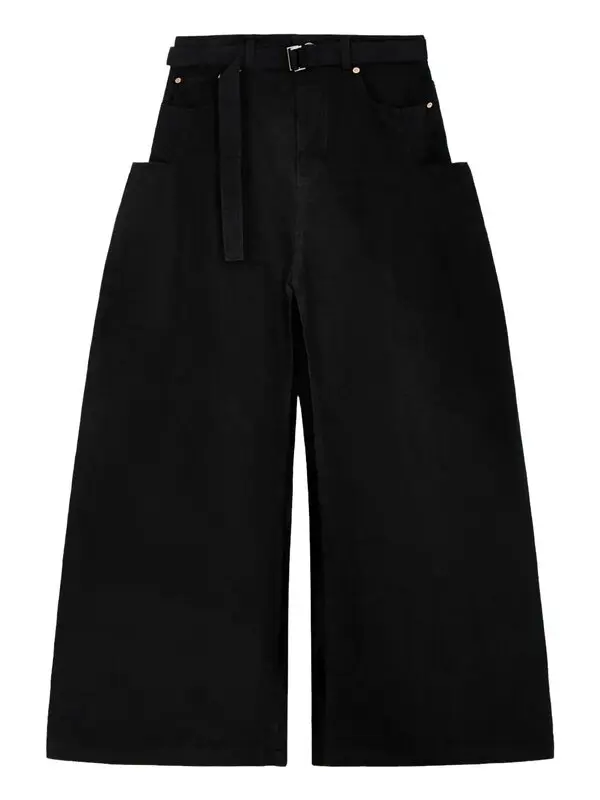 Sacai Belted Denim Skirt - Black