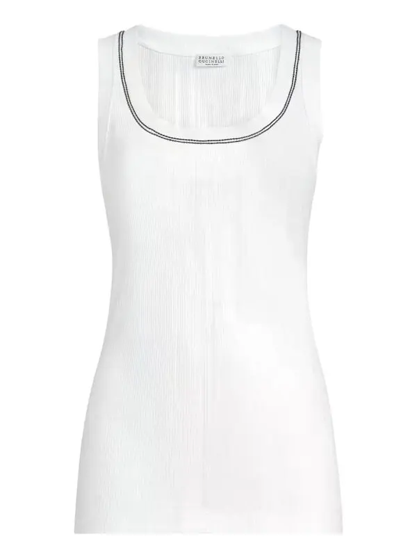 Brunello Cucinelli Ribbed Tank Top - White