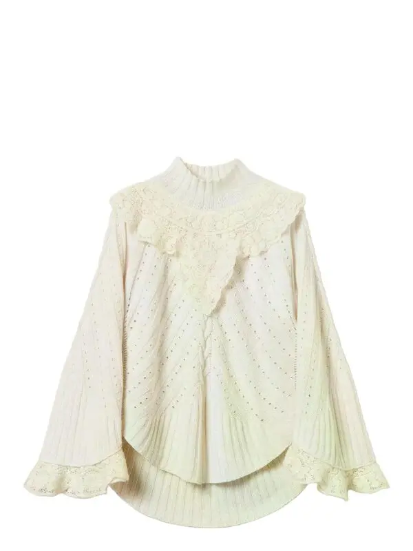 TWINSET Crochet-panel Jumper - Neutrals
