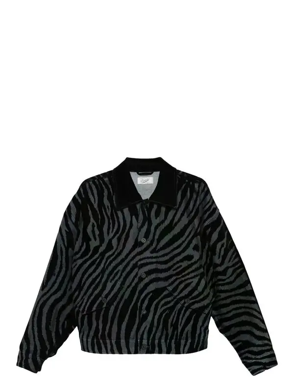 PENCE 1979 Luis Zebra-print Buttoned Overshirt - Black