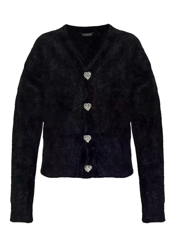 Balenciaga Heart-embellishment Cardigan - Black