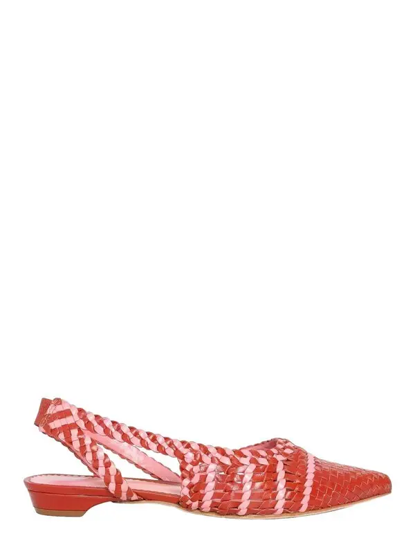 STUDIO CHOFAKIAN Woven Slingback Pumps - Red