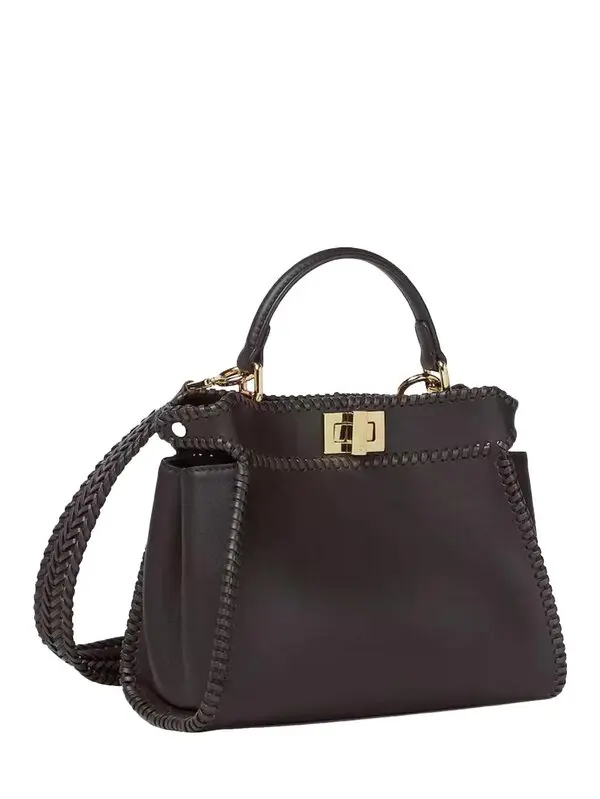 Fendi Small Peekaboo Braided Tote - Brown