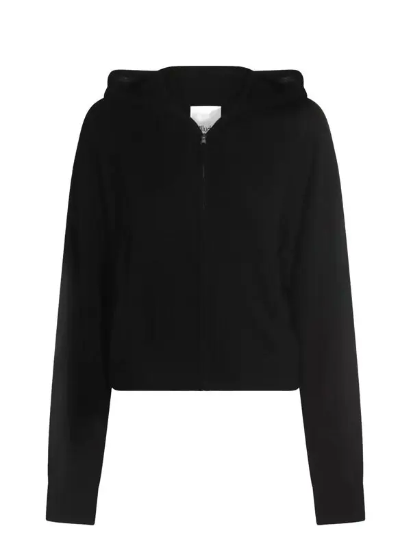 ALLUDE Zip-up Hoodie - Black