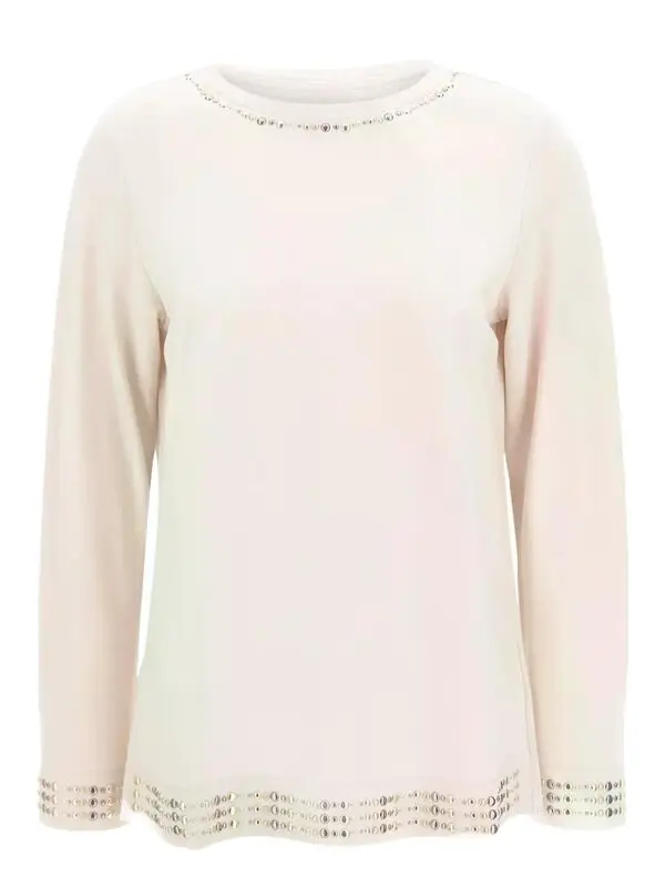 ELENA MIRO` Stud Long-sleeve Top - Neutrals