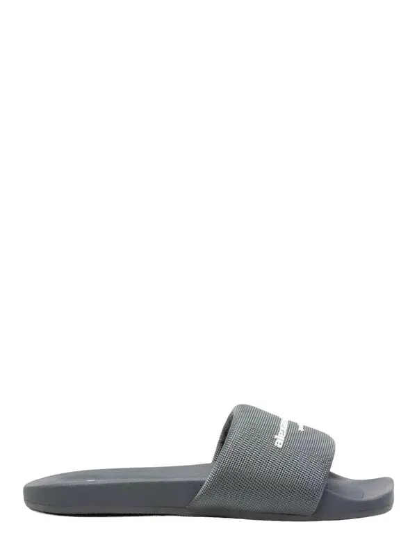 Alexander Wang Logo Strap Slides - Grey
