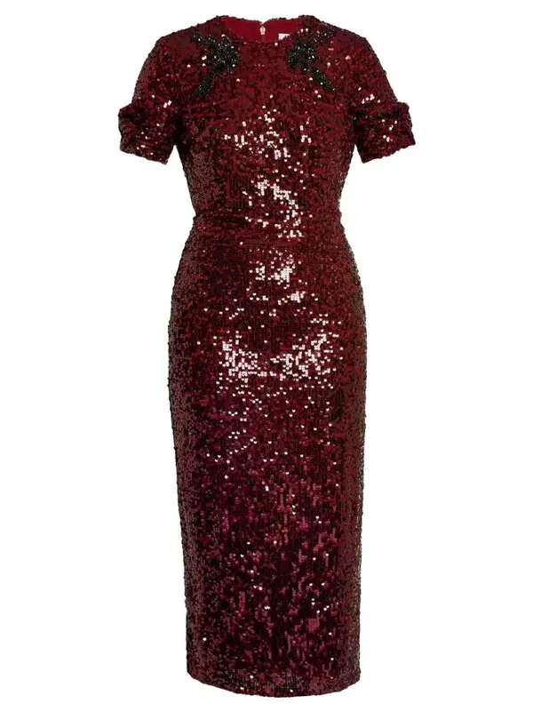 Erdem Sequin-embellished Midi Dress - Red