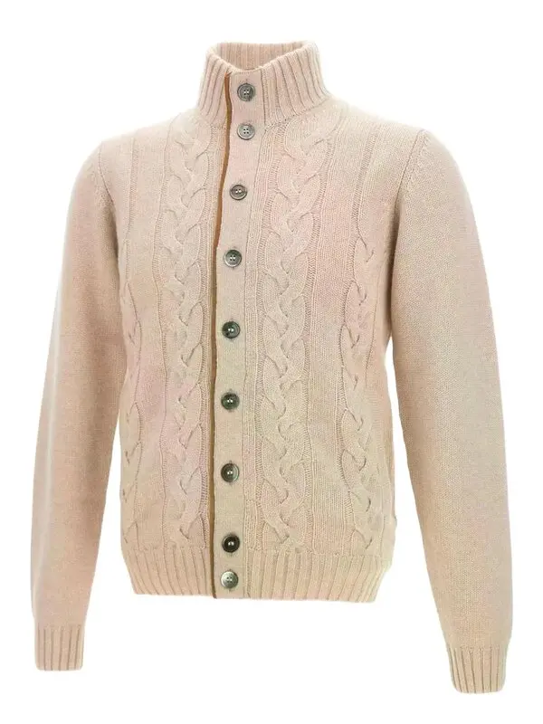 DELLA CIANA Cable-knit Buttoned Cardigan - Neutrals