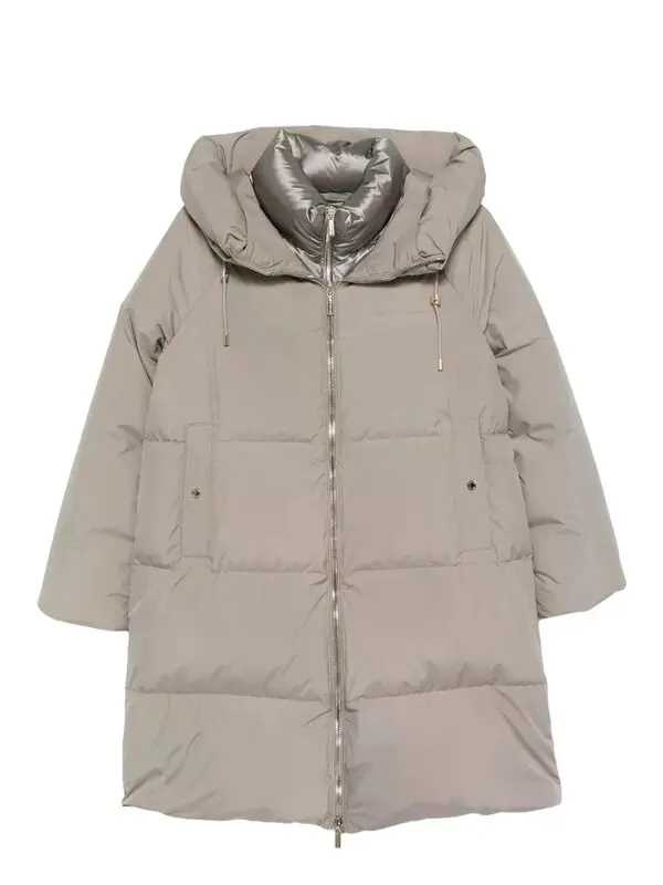 MOORER Hooded Zip-fastening Coat - Neutrals