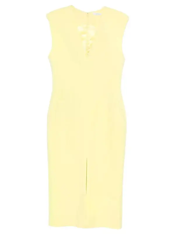Givenchy V-neck Split Dress - Yellow