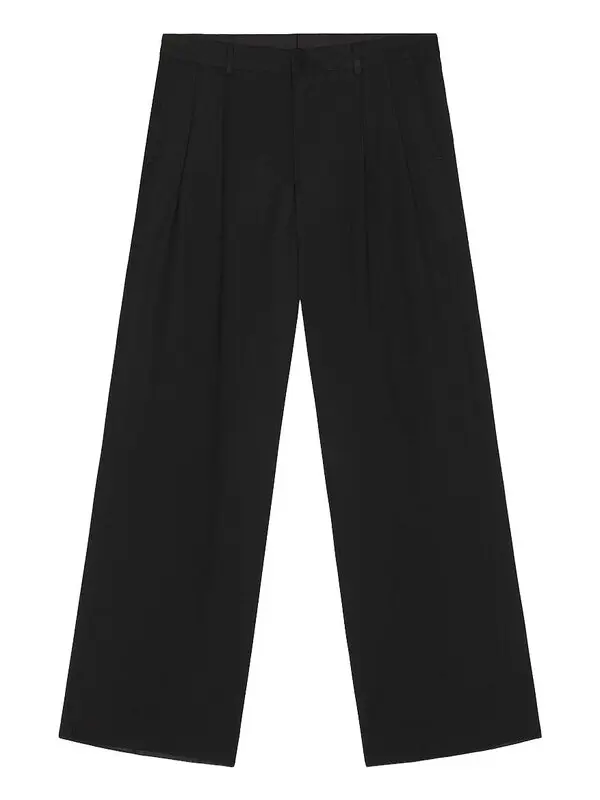 SUNFLOWER Wide Pleated Trouser - Black