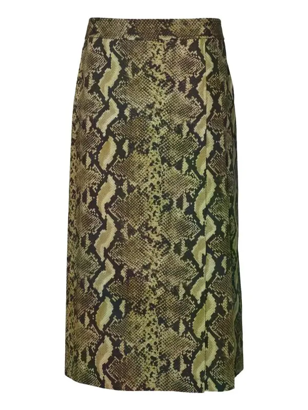 Aspesi Snakeskin-print Midi Skirt - Brown