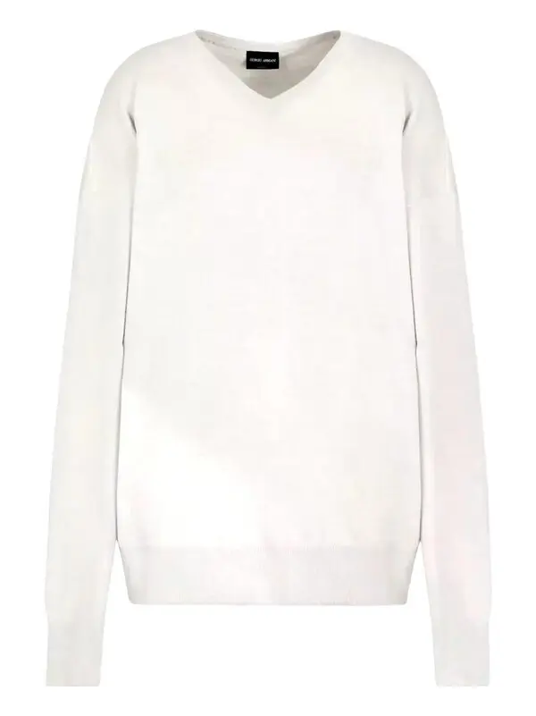 Giorgio Armani V-neck Long-sleeve Sweater - Neutrals