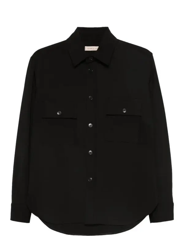 BLANCA VITA Chest-pockets Shirt - Black