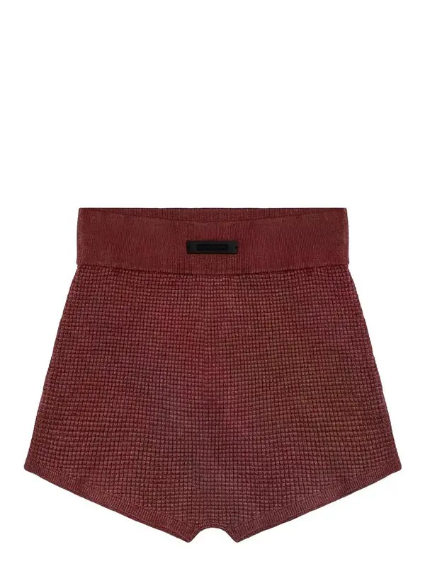 Fear Of God High-waisted Waffle-knit Shorts - Red