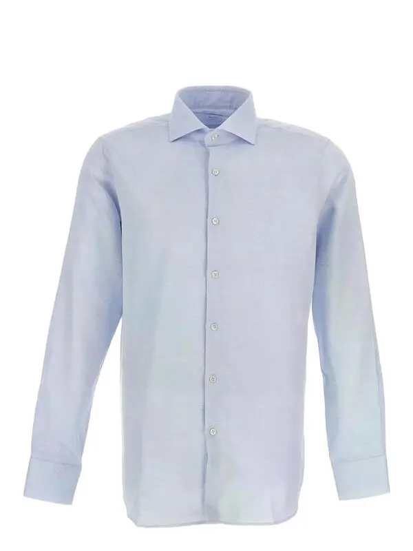 BAGUTTA Button-fastening Long-sleeve Shirt - Blue
