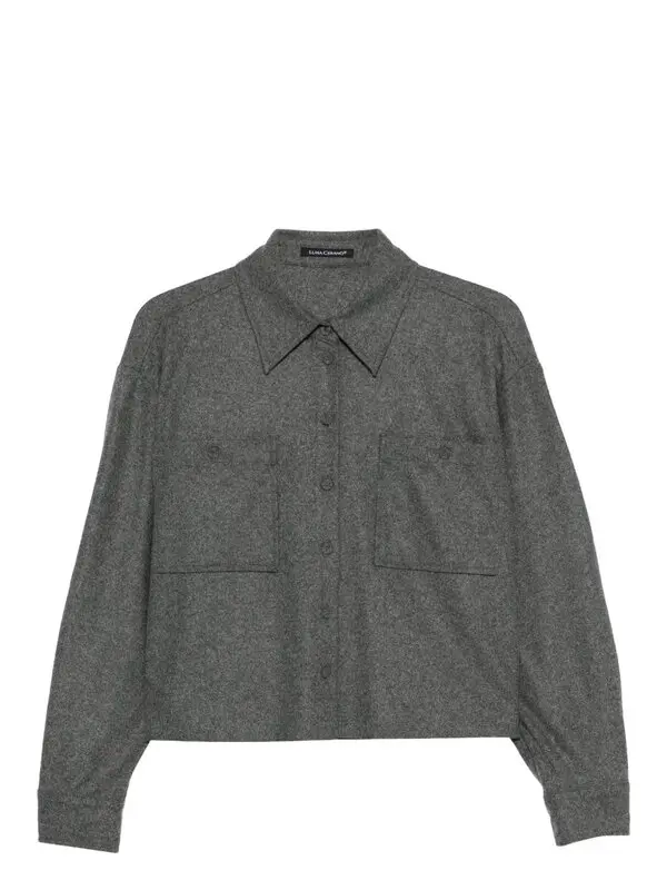 LUISA CERANO Pocketed Shirt Jacket - Grey