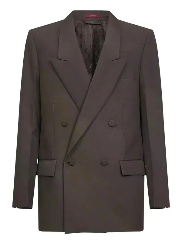 Gucci Double-breasted Peak-lapels Blazer - Brown
