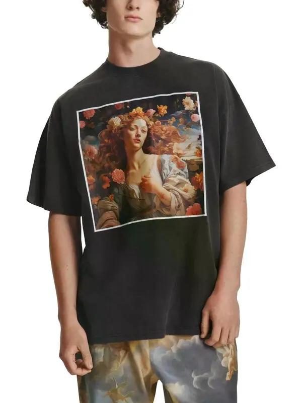 IRINA VOINEA Primavera Graphic-print T-shirt - Black