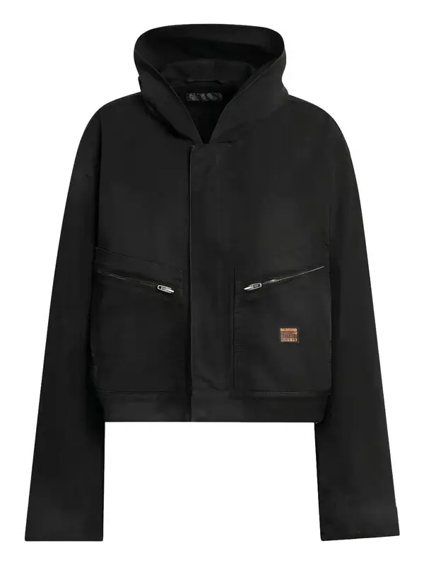 Balenciaga Hooded Zip-up Jacket - Black