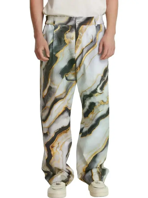 IRINA VOINEA Printed Trousers - White