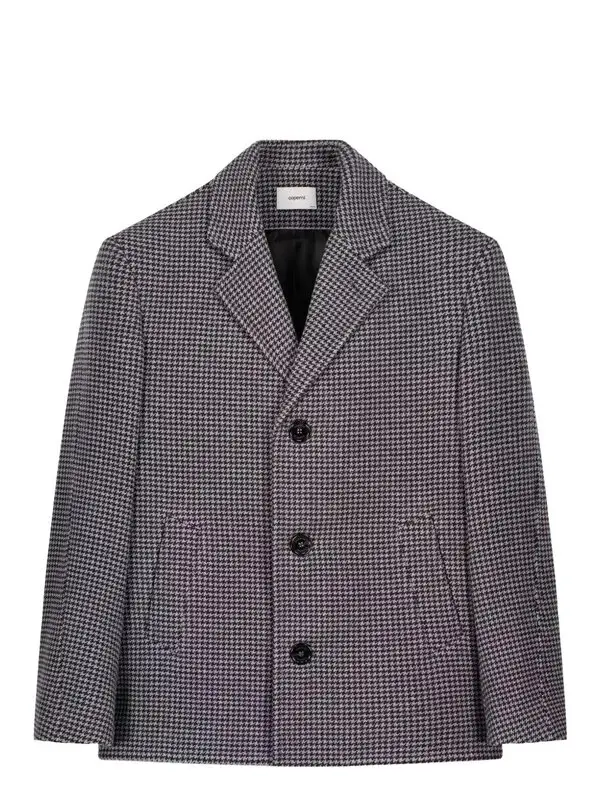 Coperni Houndstooth Buttoned Jacket - Grey
