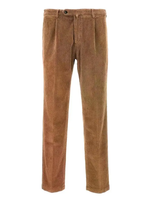 BRIGLIA 1949 Ribbed Trousers - Brown