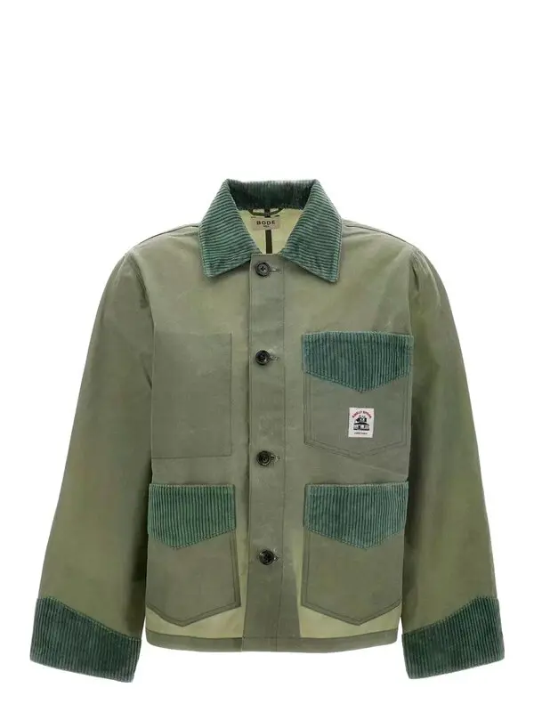 BODE Patch-pocket Jacket With Corduroy Trim - Green