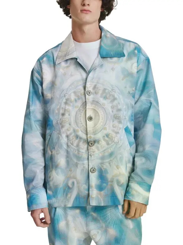 IRINA VOINEA Printed Overshirt - Blue