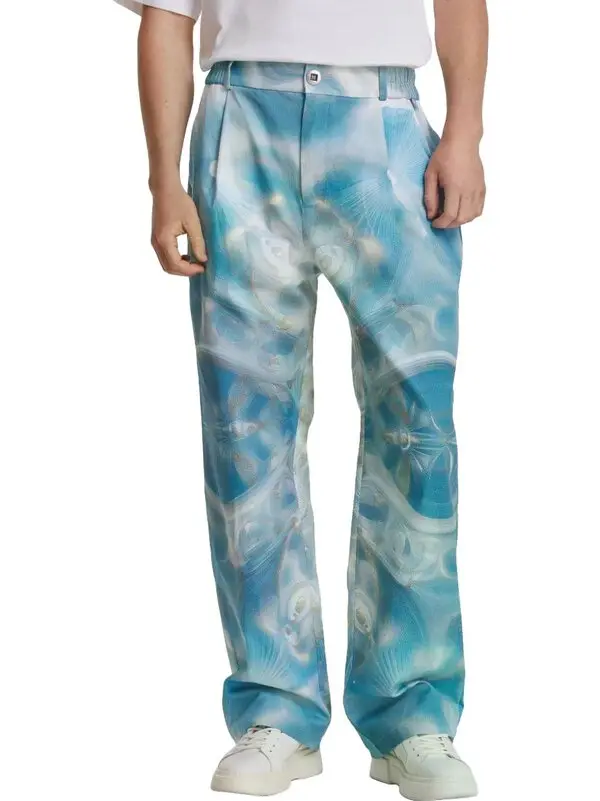 IRINA VOINEA Printed Trousers - Blue