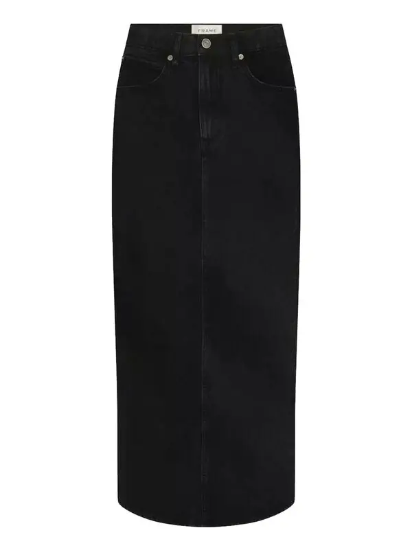 FRAME Button-fastening Midi Skirt - Black