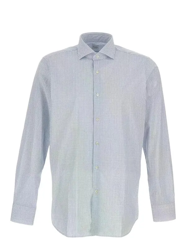 BAGUTTA Button-fastening Striped-pattern Shirt - Blue
