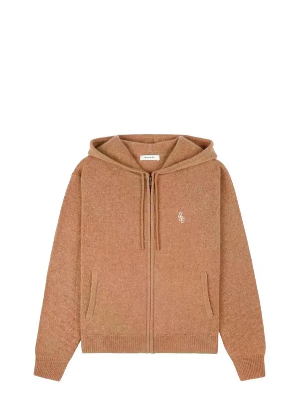 SPORTY & RICH Embroidered Hooded Top - Neutrals